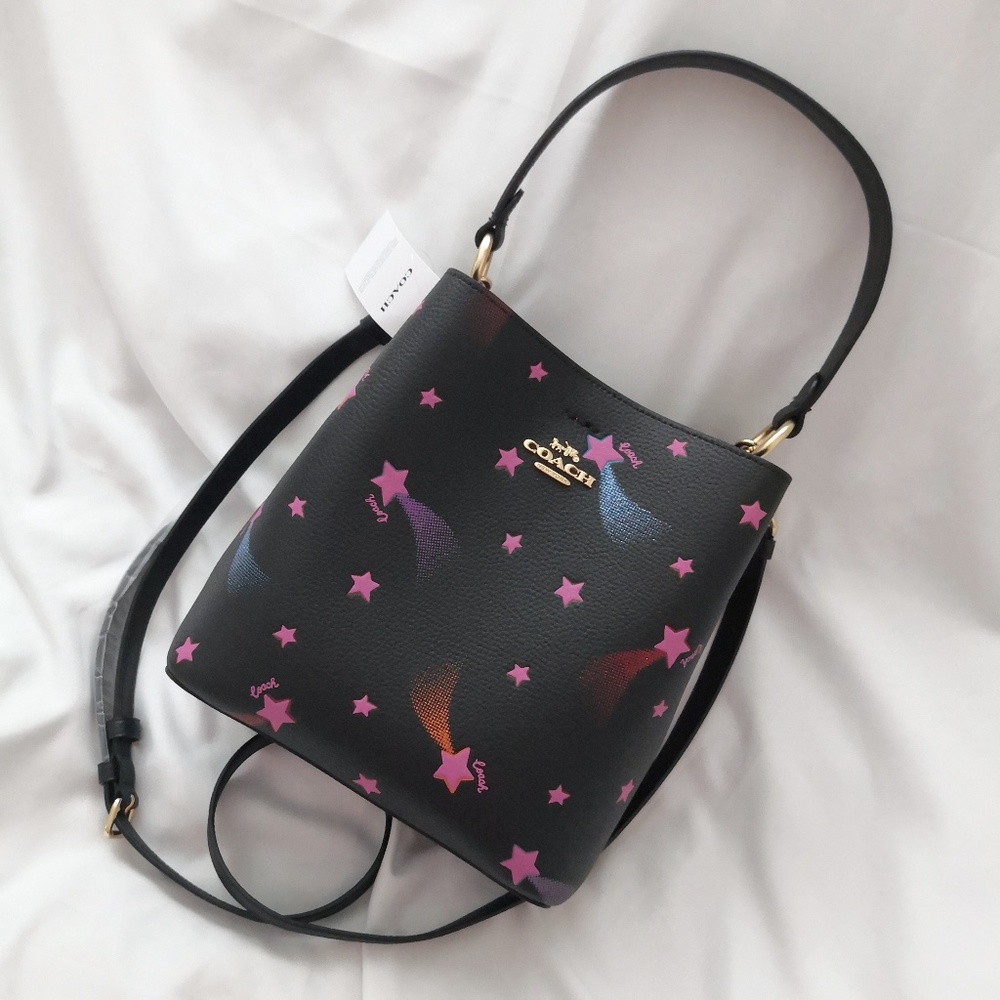 New Coach Small Town Bucket Bag With Disco Star Print… - Gem